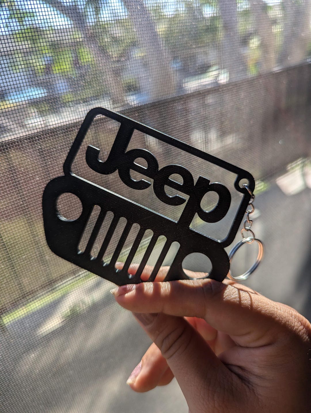 Jeep Logo Keychain – 3D Printed Gift for Jeep Lovers – Custom Color ...