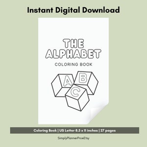 Alphabet Coloring Book, Printable for Kids, Coloring Pages, Preschool ...