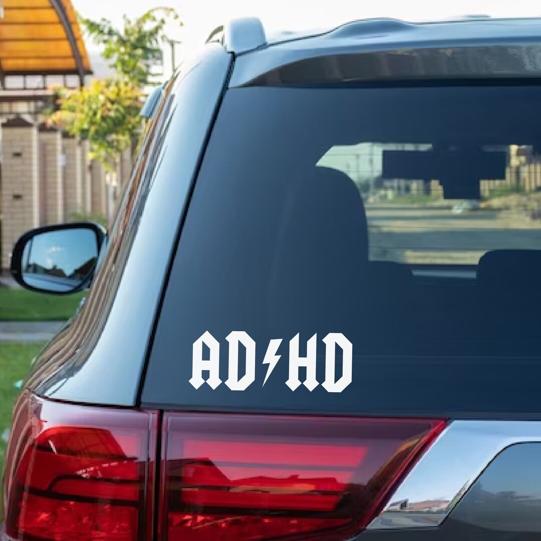 Metal ADHD Sticker Vinyl ADHD Sticker Mental Health Sticker - Etsy