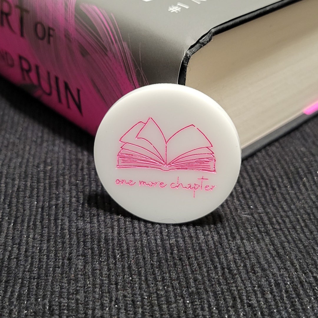Pink Acrylic Reading Coin - One More Chapter or Go to Bed Book Lover ...
