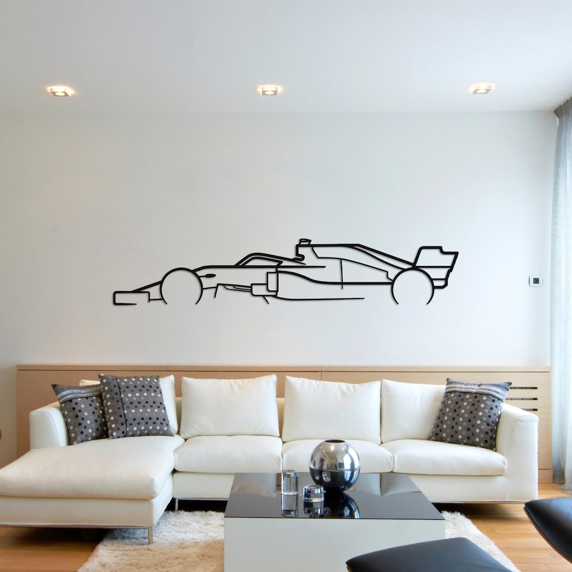 Formula 1 Lover's Wall Art, Sleek Sport Car Silhouette Decoration ...