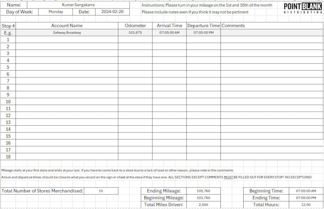 Mileage Claim Form - Mileage Tracker - Etsy