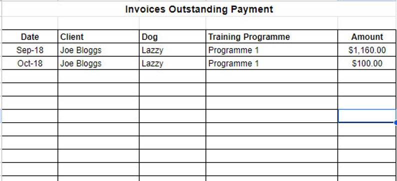 Income Expense Tracker for Dog Training Business - Custom Made ...