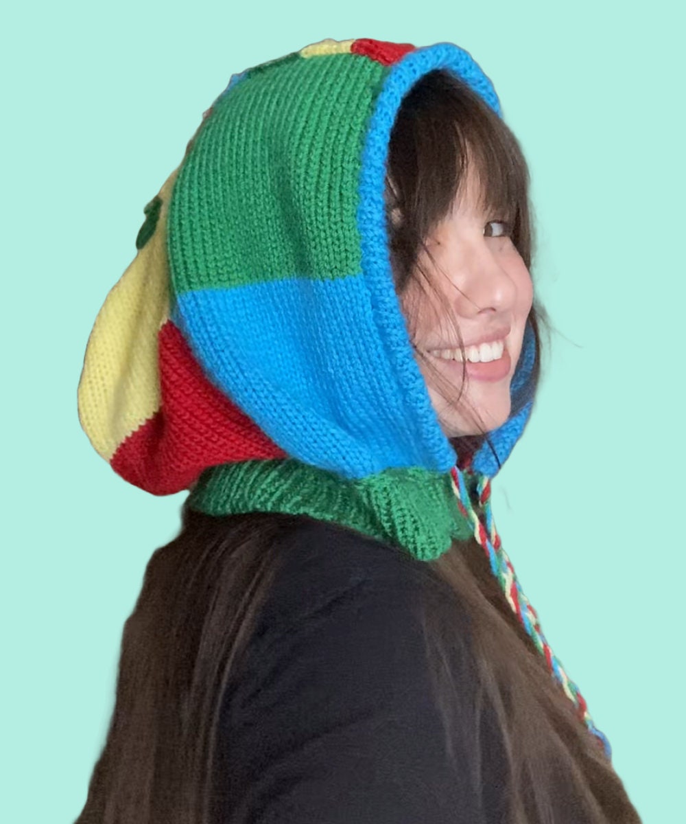 Colorblock Hood Knitting Pattern Hand Knitting Youtube Tutorial Scrap ...