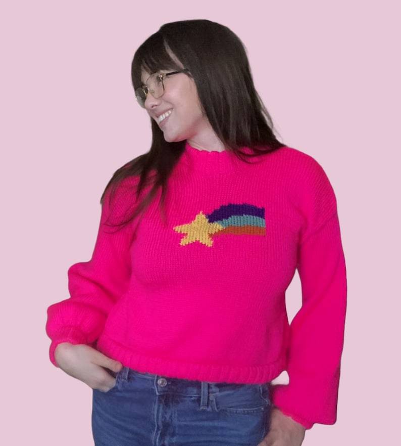 Mable's Star Sweater Machine Knitting Pattern: Gravity Falls Inspired ...