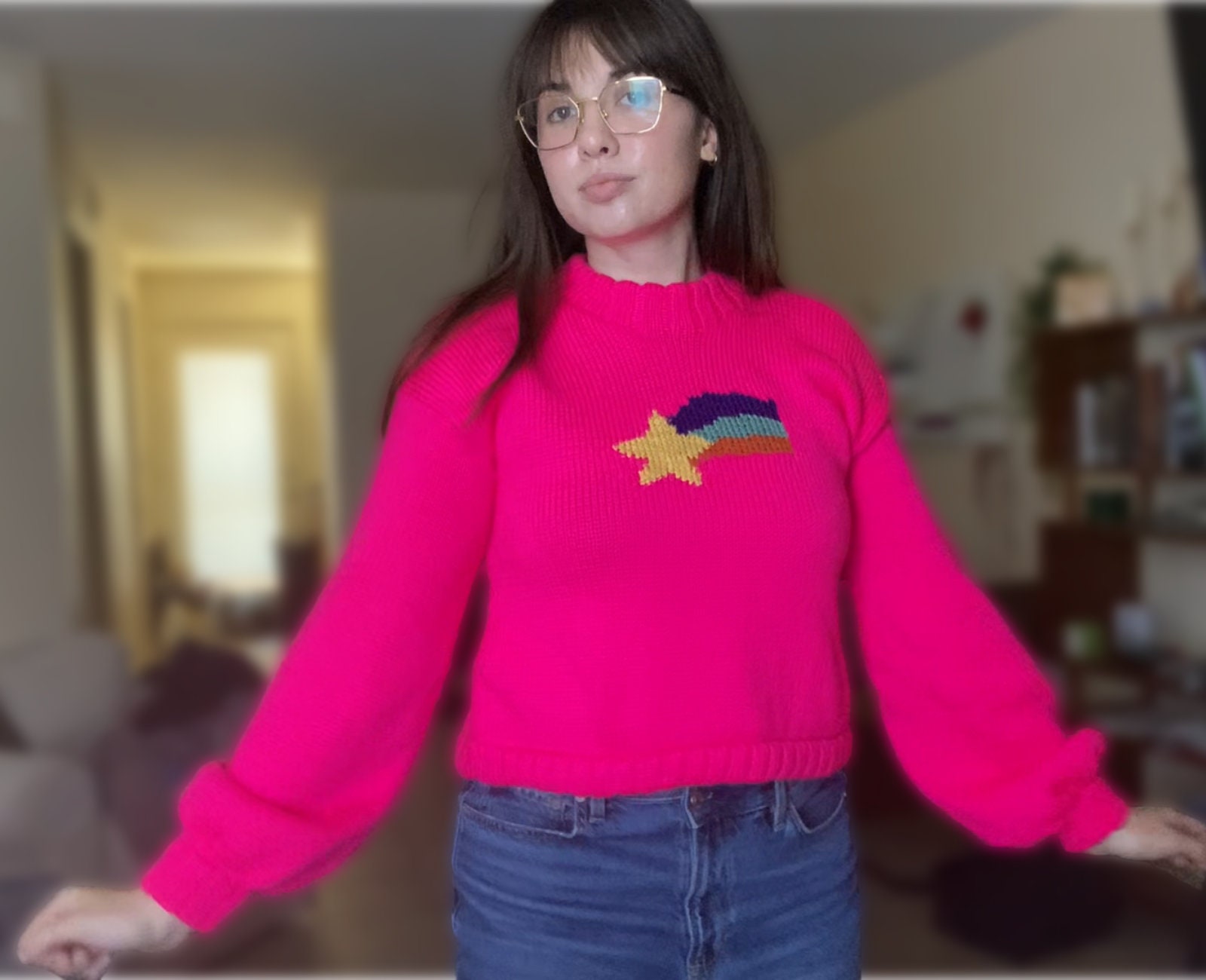 Mable's Star Sweater Machine Knitting Pattern: Gravity Falls Inspired ...