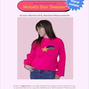 Mable's Star Sweater Machine Knitting Pattern: Gravity Falls Inspired ...