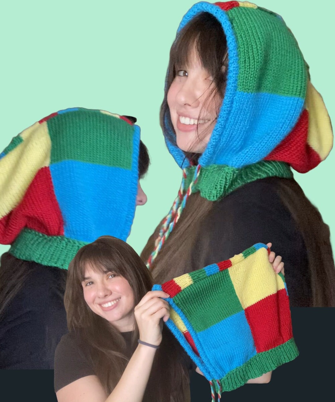 Colorblock Hood Knitting Pattern * Hand Knitting * Youtube Tutorial ...