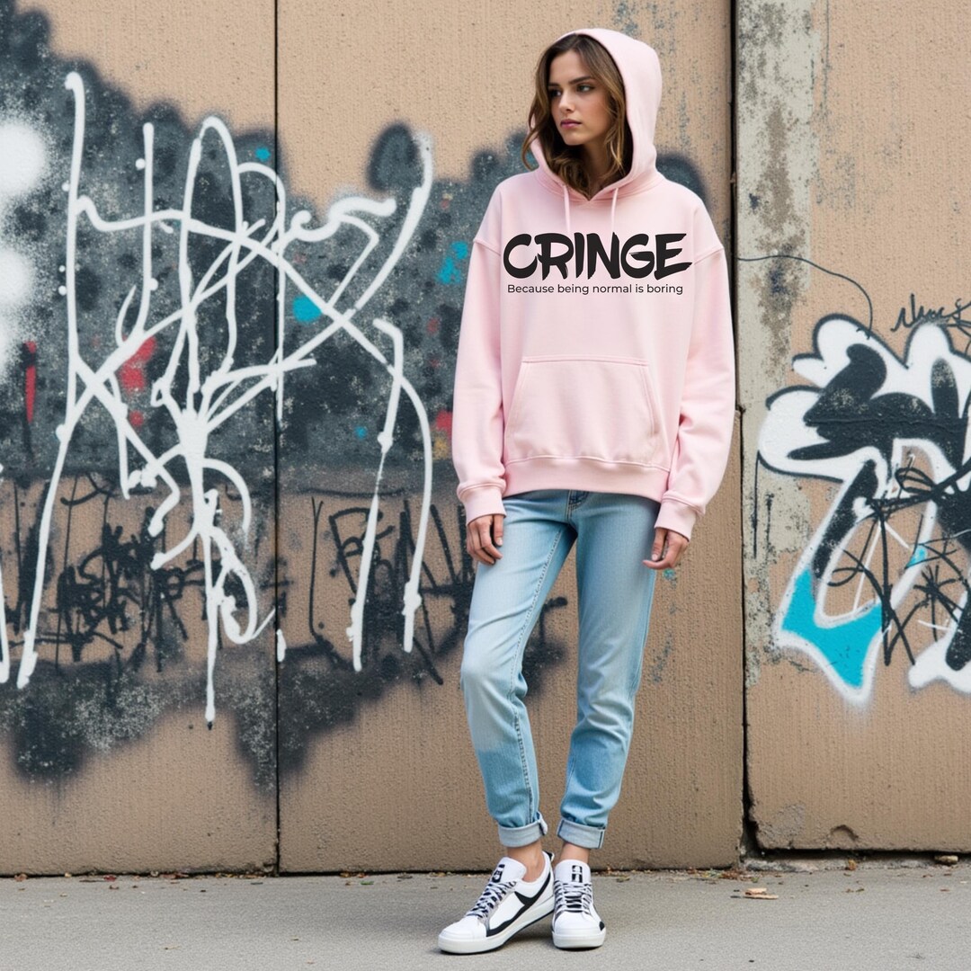 Cringe Teen Hoodie, Teen Female Hoodie, Cool and Trendy Graphic ...