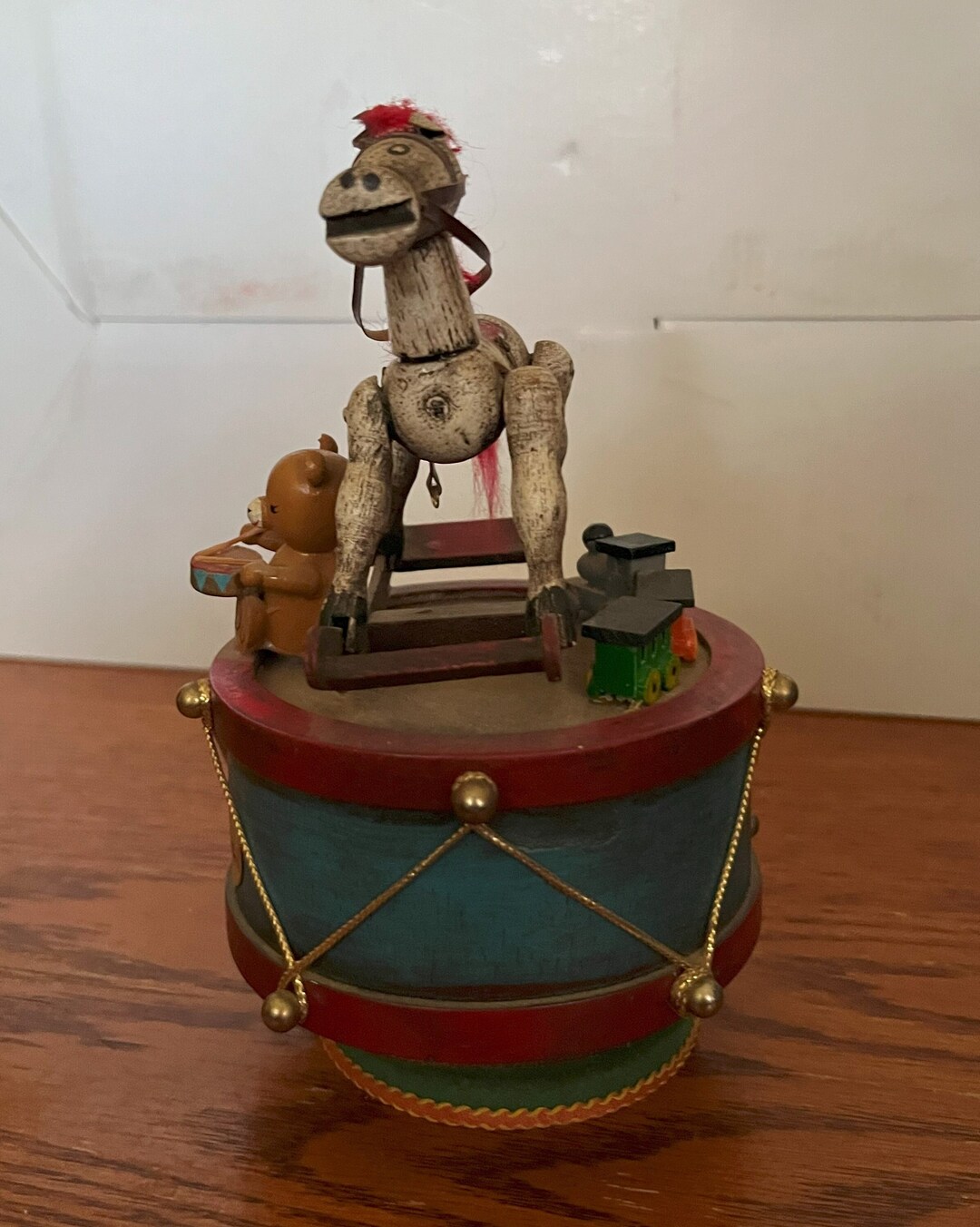 Enesco Holiday Rocking Horse on Drum Musical Box - Etsy