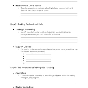 Anger Management Plan, Therapist Tool, Anger Management Tool, Anger ...