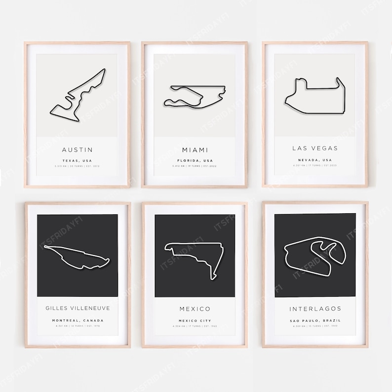 Formula 1 the Americas Track Bundle Prints | 6 Circuits | Digital ...