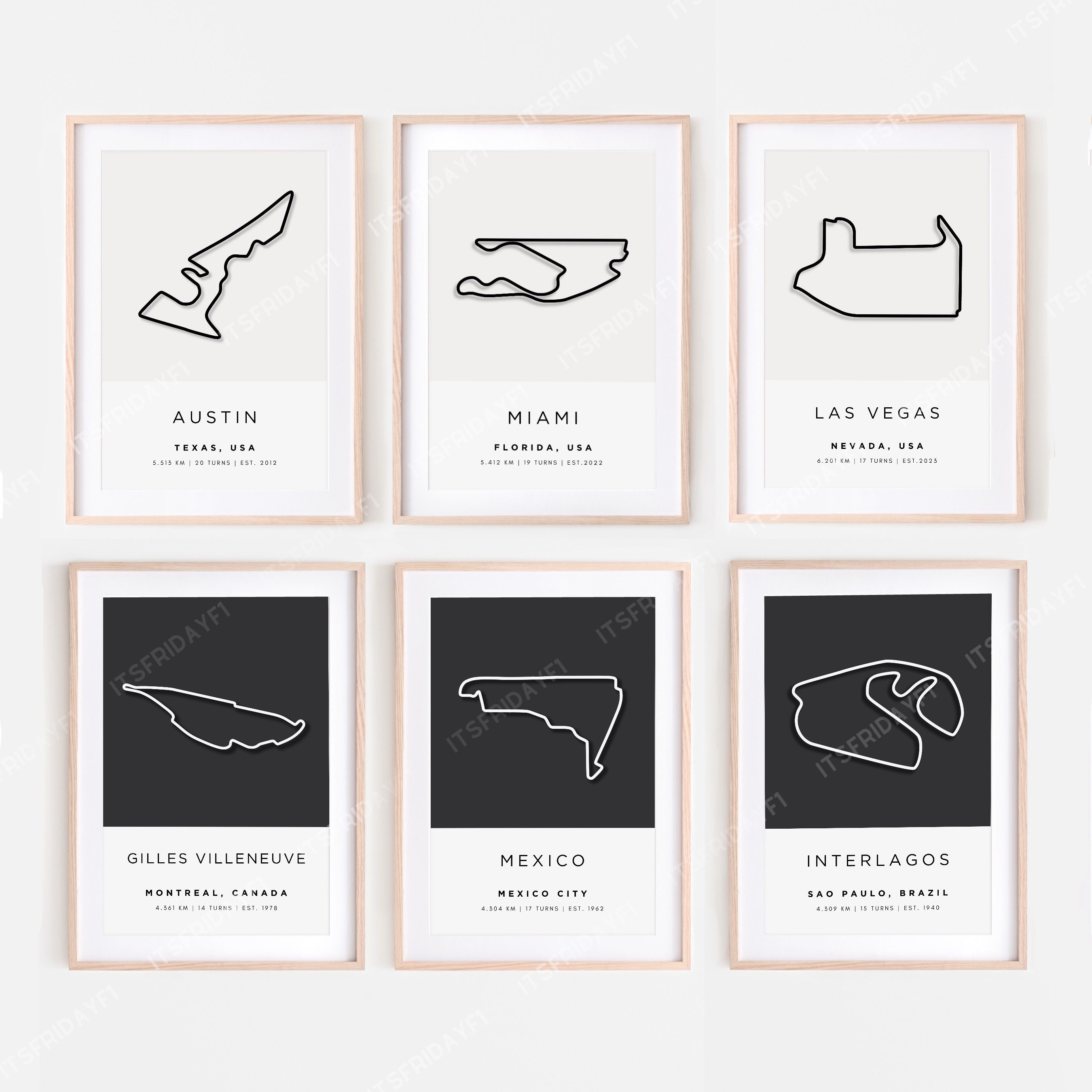 Formula 1 the Americas Track Bundle Prints | 6 Circuits | Digital ...