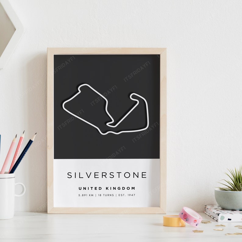 Silverstone Formula 1 Circuit Print | Digital Download | F1 Track Wall ...