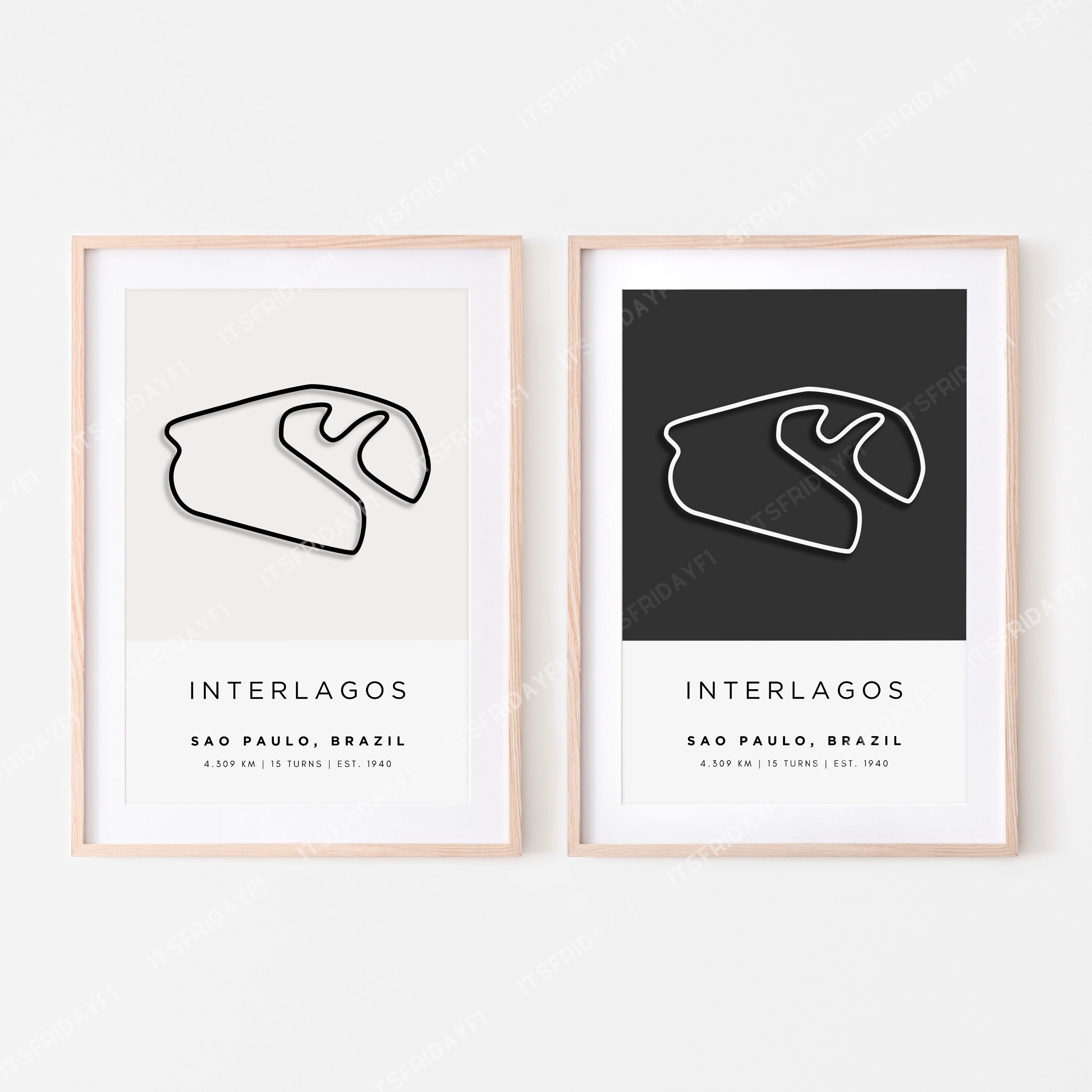 Brazil Formula 1 Circuit Print | Interlagos | Digital Download | F1 ...