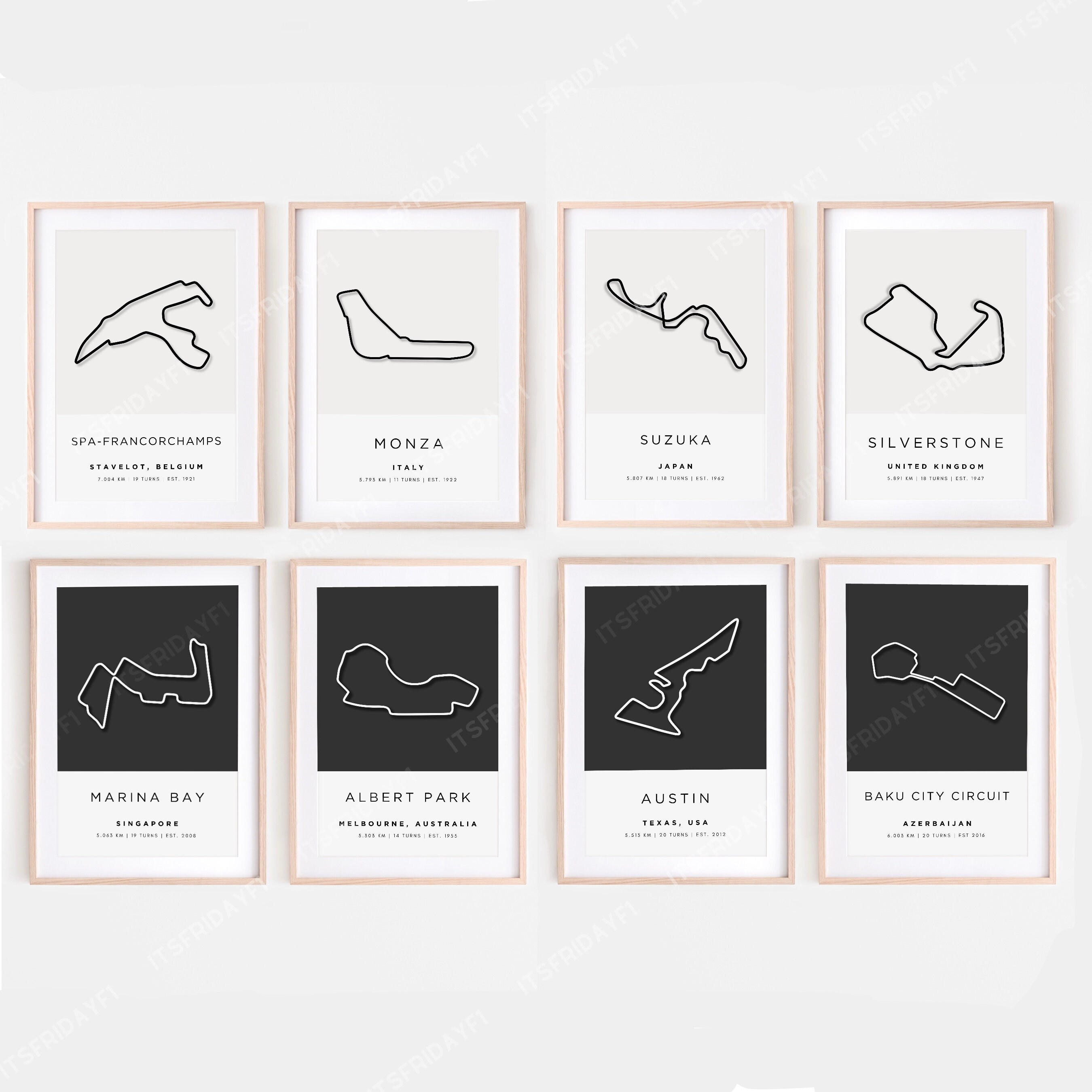 Formula 1 Custom Track Bundle Prints 8 Circuits Digital - Etsy