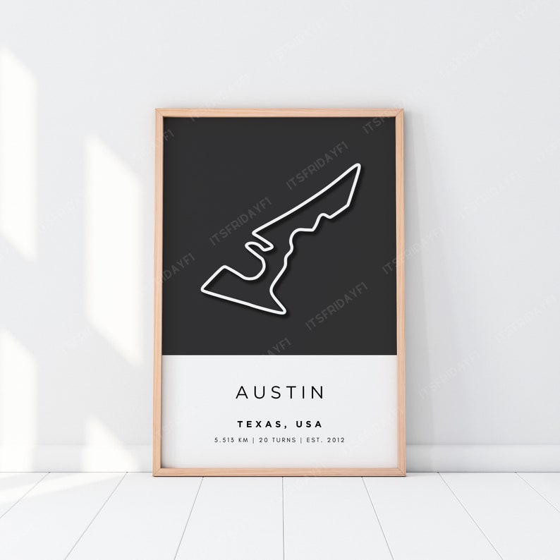 Austin Formula 1 Circuit Print | Circuit of the Americas | Digital ...