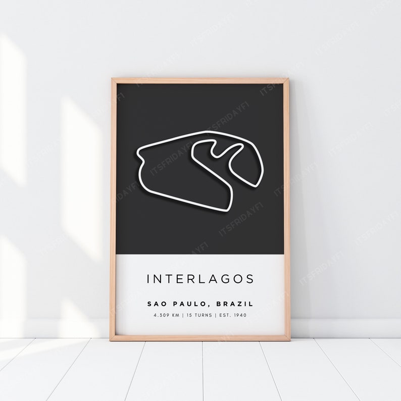 Brazil Formula 1 Circuit Print | Interlagos | Digital Download | F1 ...