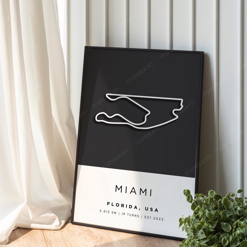 Miami Formula 1 Circuit Print | Digital Download | F1 Track Wall Art ...