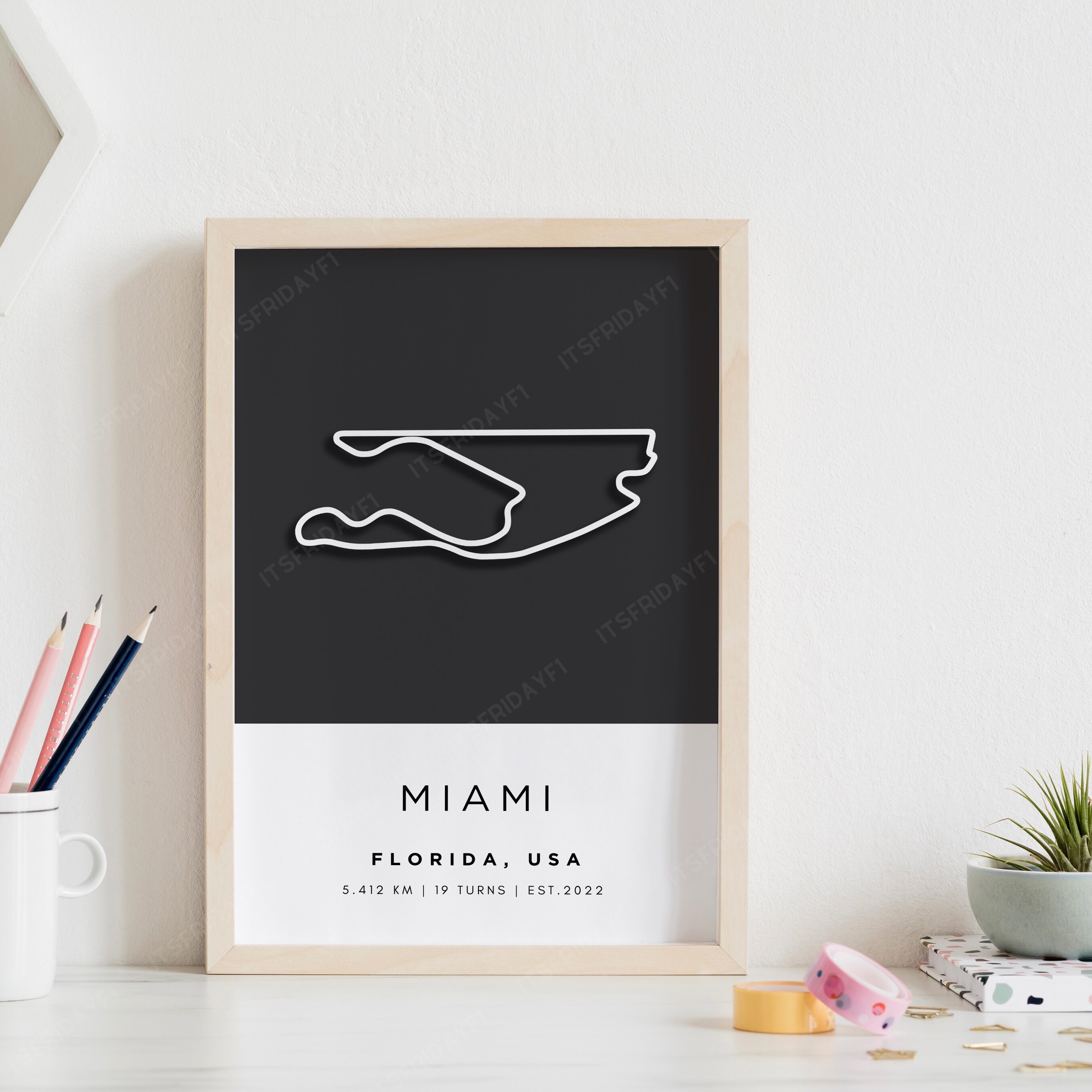 Miami Formula 1 Circuit Print | Digital Download | F1 Track Wall Art ...
