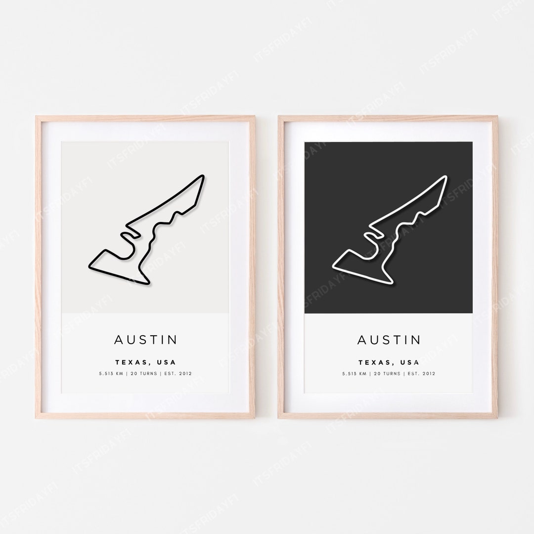 Austin Formula 1 Circuit Print | Circuit of the Americas | Digital ...
