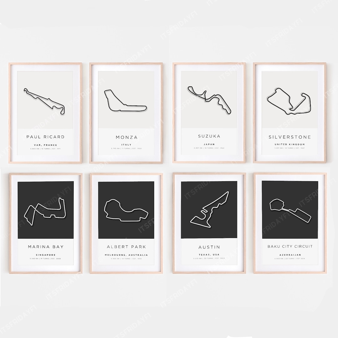 Formula 1 Custom Track Bundle Prints | 8 Circuits | Digital Download ...