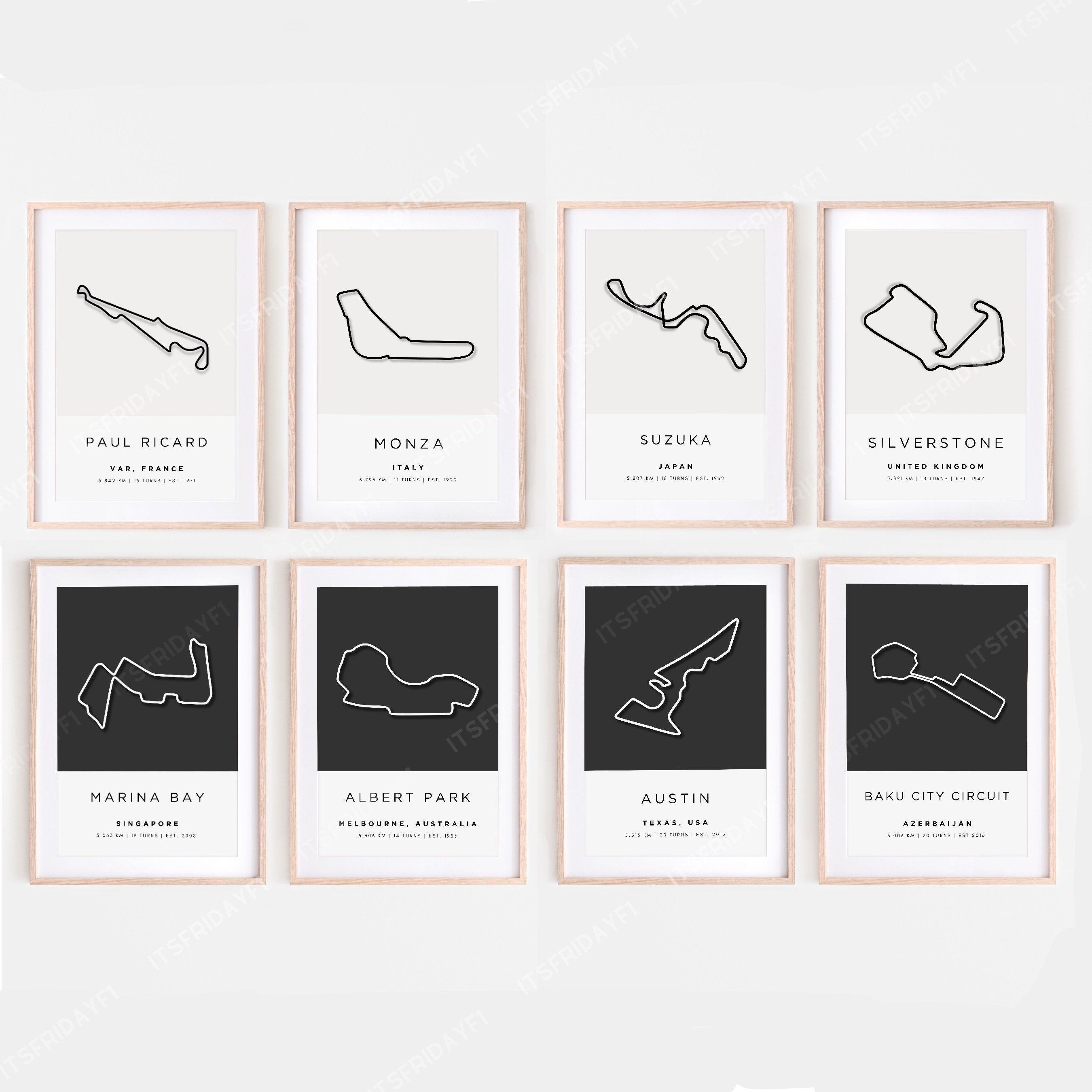Formula 1 Custom Track Bundle Prints | 8 Circuits | Digital Download ...