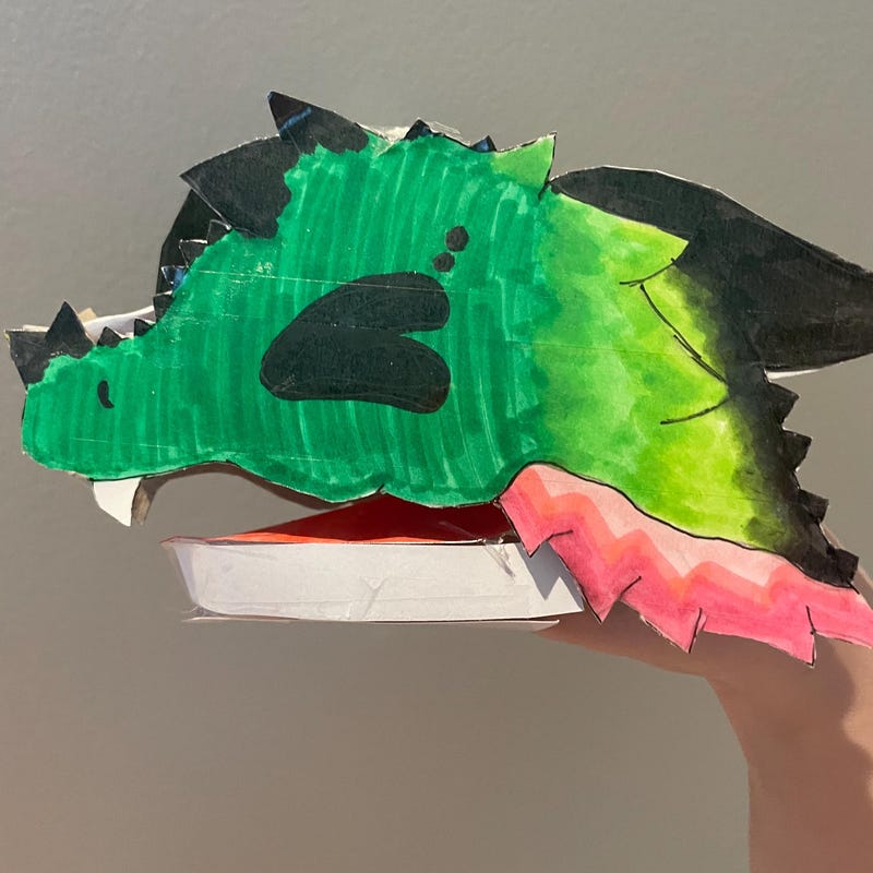 Dragon Puppet Paper - Etsy