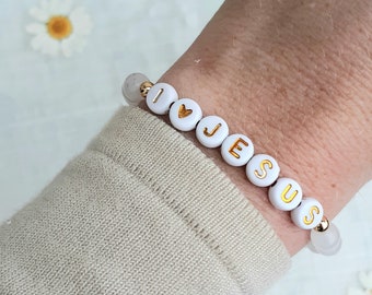 I Love Jesus Bracelet for Women Beaded Bracelets for Women Christian ...