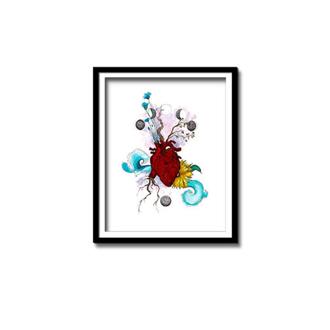Fine Art Print of "elemental Heart" 8x10 Original Ink Illustration by ...