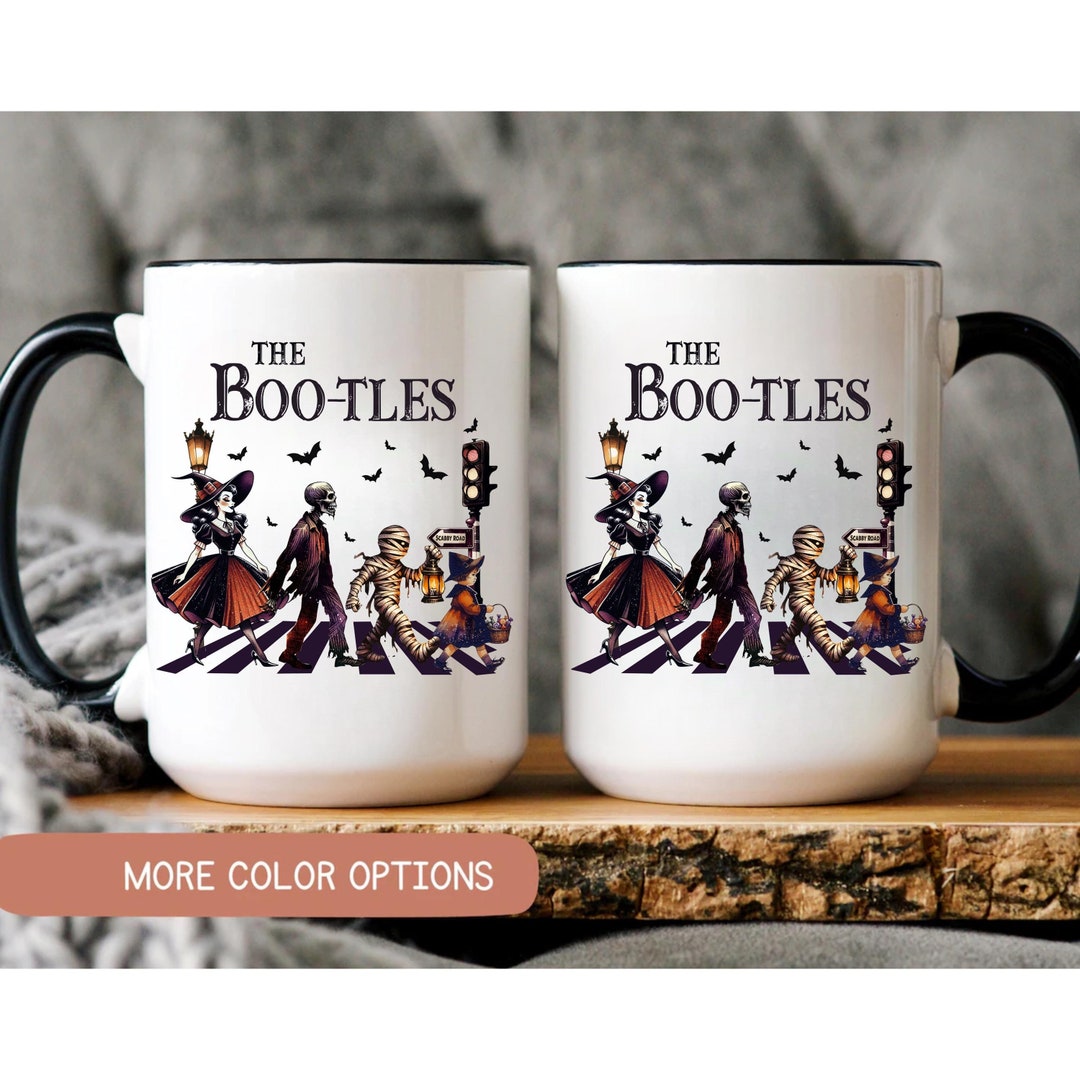 Funny Abbey Road Halloween Coffee Mug the Boo-tles Parody Ceramic Cup ...