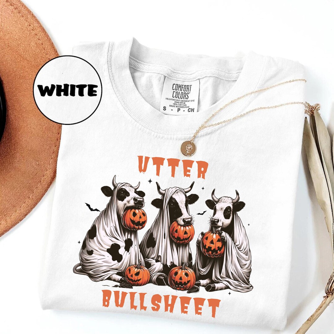 Ghost Cow T-shirt Utter Bull Sheet Halloween Sweatshirt Halloween ...