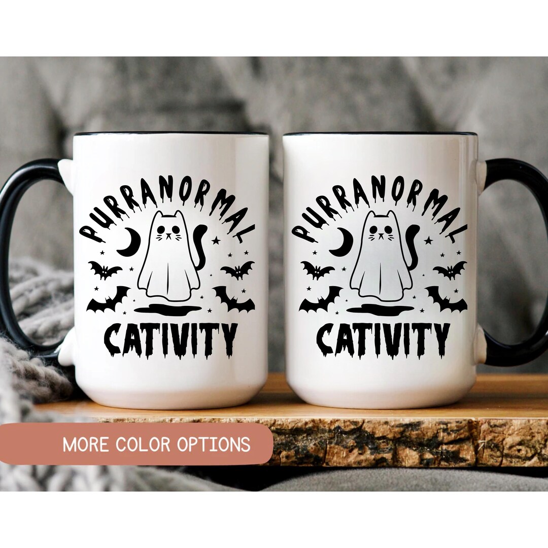 Paranormal Cativity Cat Mug for Halloween Gift Black Cat Witchy Mug Cat ...