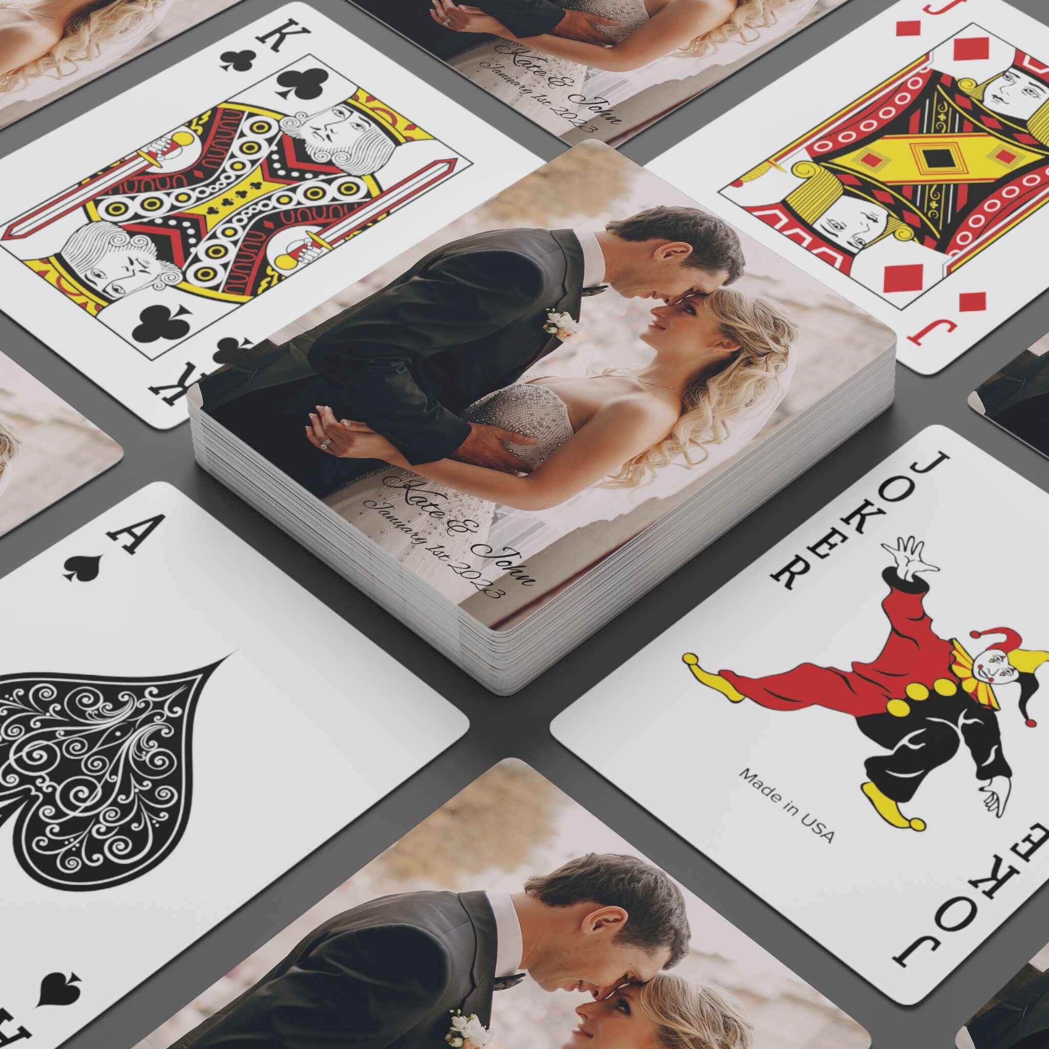 Custom Couple's Photo Playing Cards, Personalized Gifts for Anniversary, Remember Your Memories ...