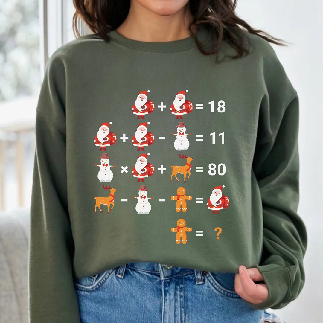 Christmas Math Teacher Sweater, Math Equation Funny, Christmas Teacher ...