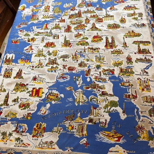 Map Tablecloth - Etsy