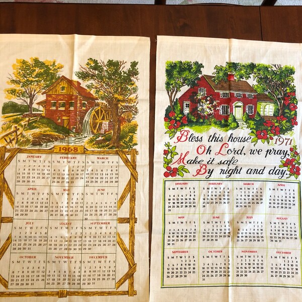 Calendar Tea Towel - Etsy