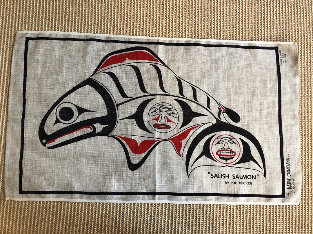 Vintage "salish Salmon" Indigenous Native Canadian Art by Joe Becker ...