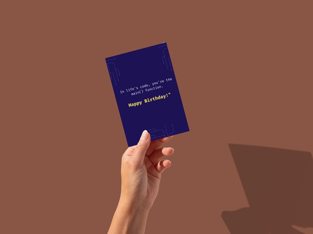 Code-themed Birthday Card: 'main() Event' Greeting for Programmers - Etsy
