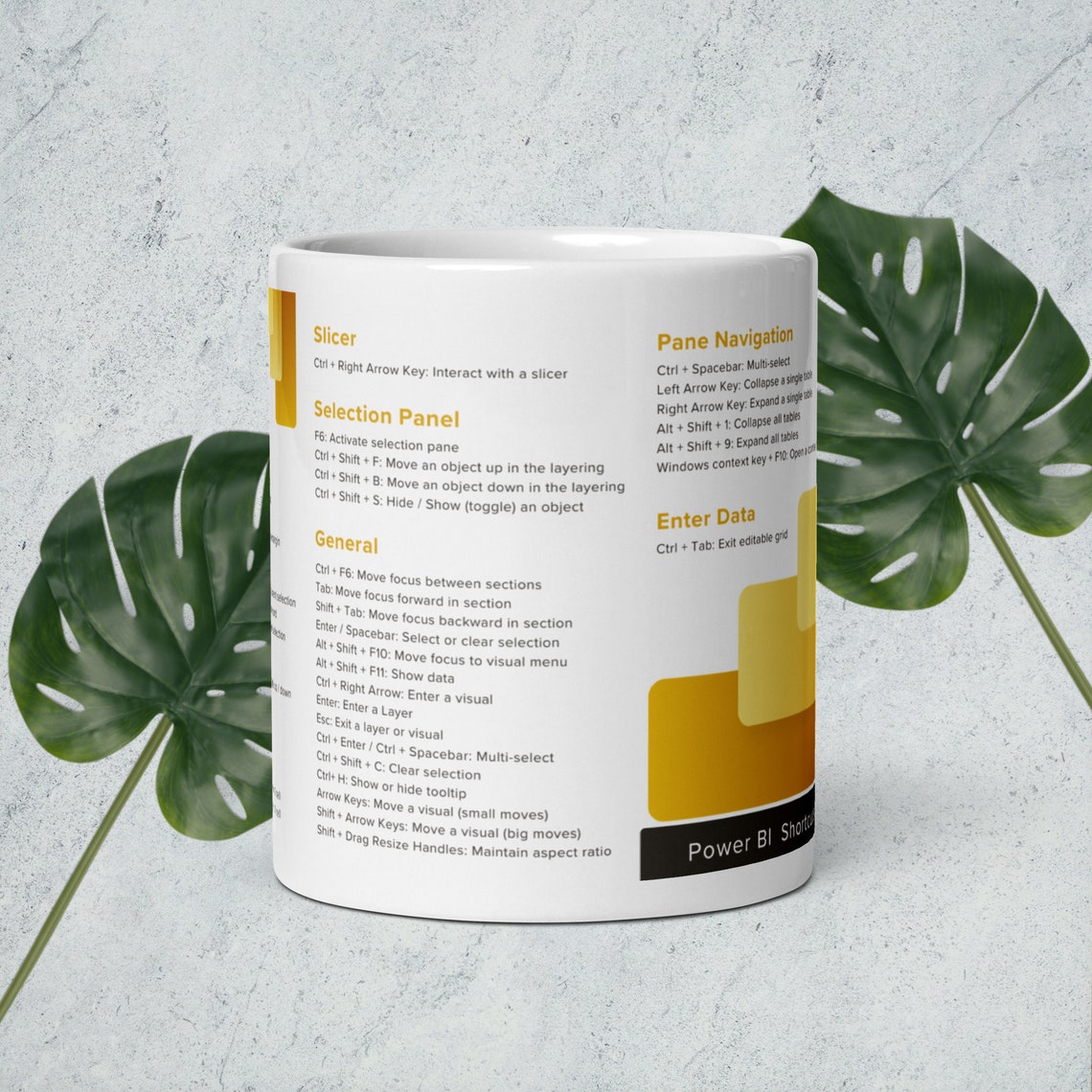 Powerbi Keyboard Shortcuts Mug | Powerbi | Coworker Gifts | Office ...