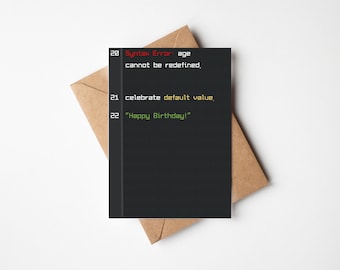 Computer Science Birthday Card Binary Birthday Card - Etsy