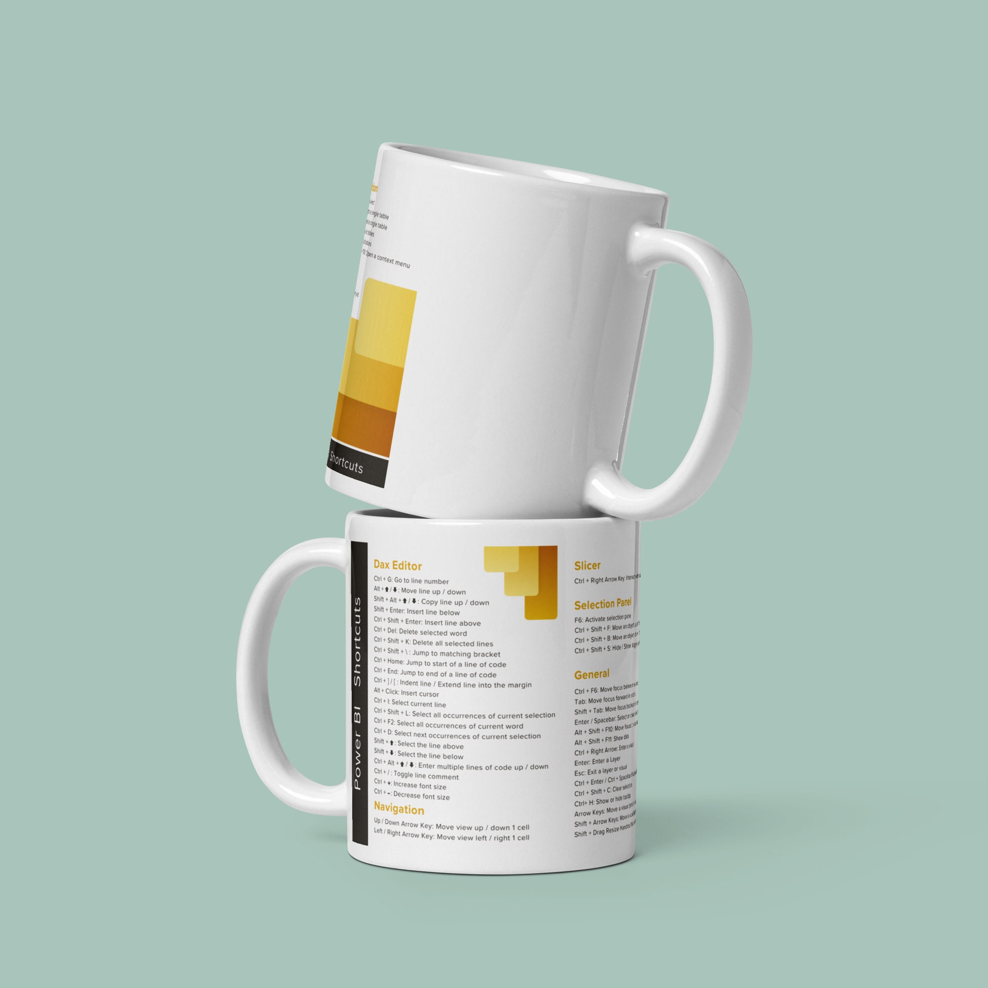 Powerbi Keyboard Shortcuts Mug | Powerbi | Coworker Gifts | Office ...