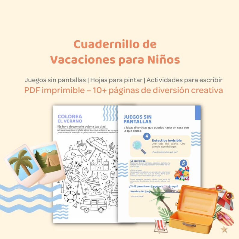 Summer Vacation Booklet for Kids | Screen-free Activities | Coloring ...
