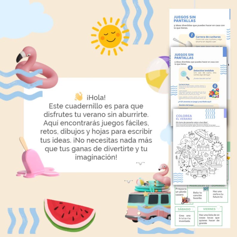 Summer Vacation Booklet for Kids | Screen-free Activities | Coloring ...