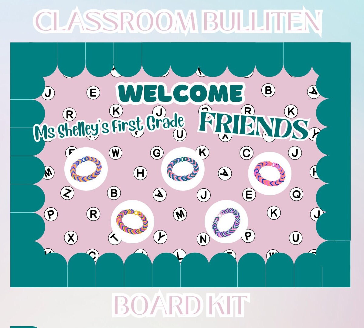 Cute Classroom Bulletin Board Kit Cute Bulletin Board Theme Aesthetic ...