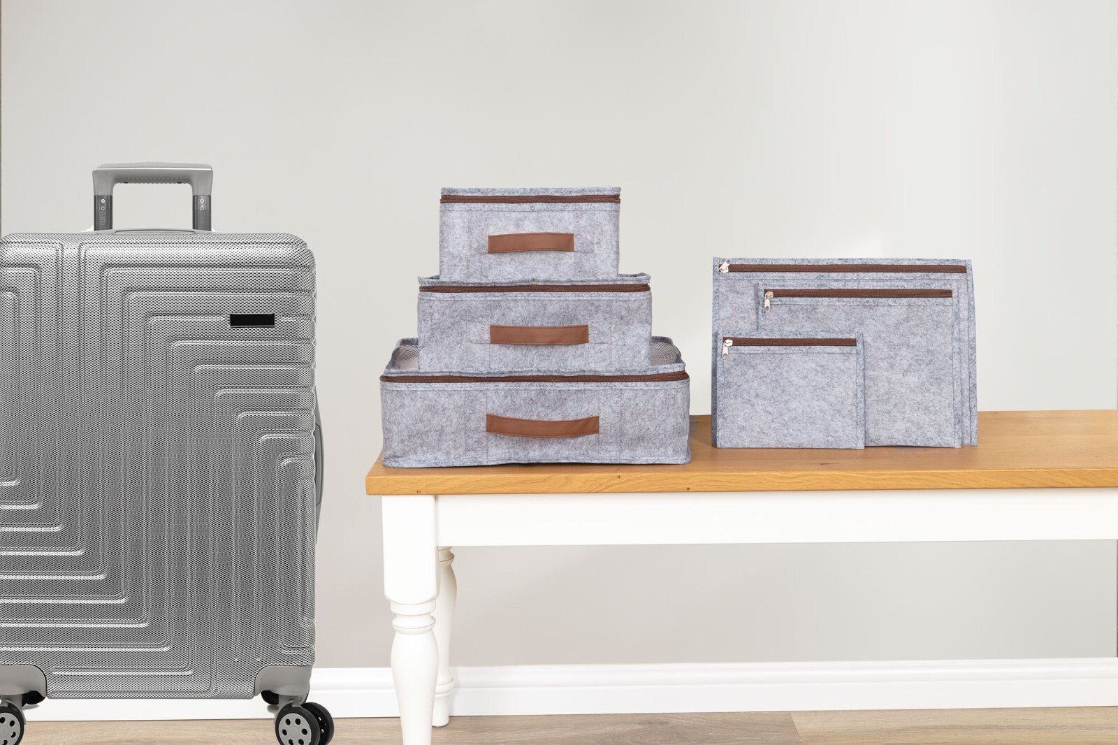 Suitcase Organizer Felt, Luggage Sets for Women, Clothing Storage Box ...