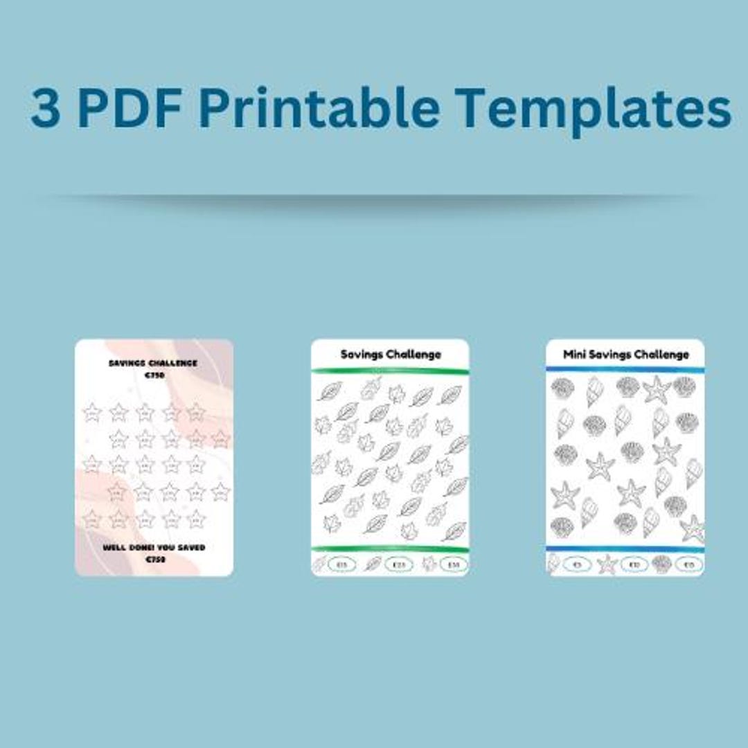 Printable Savings Challenges Bundle in 3 Currencies Dollars, Sterling ...