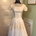 50s Ivory Silk Organza Short Sleeved Wedding Dress With Full Skirt ...