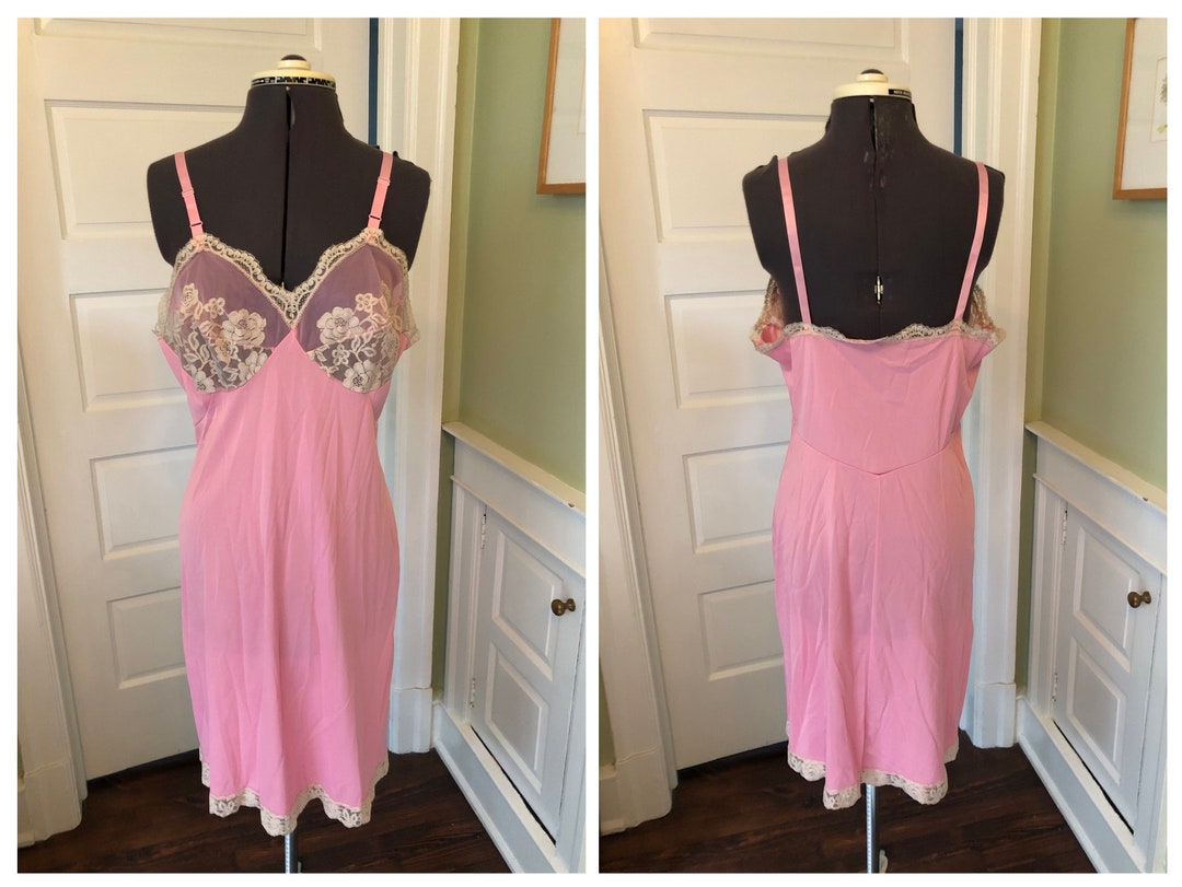 60s Gossard Artemis Pink Full Dress Slip with Adjustable Shoulder ...