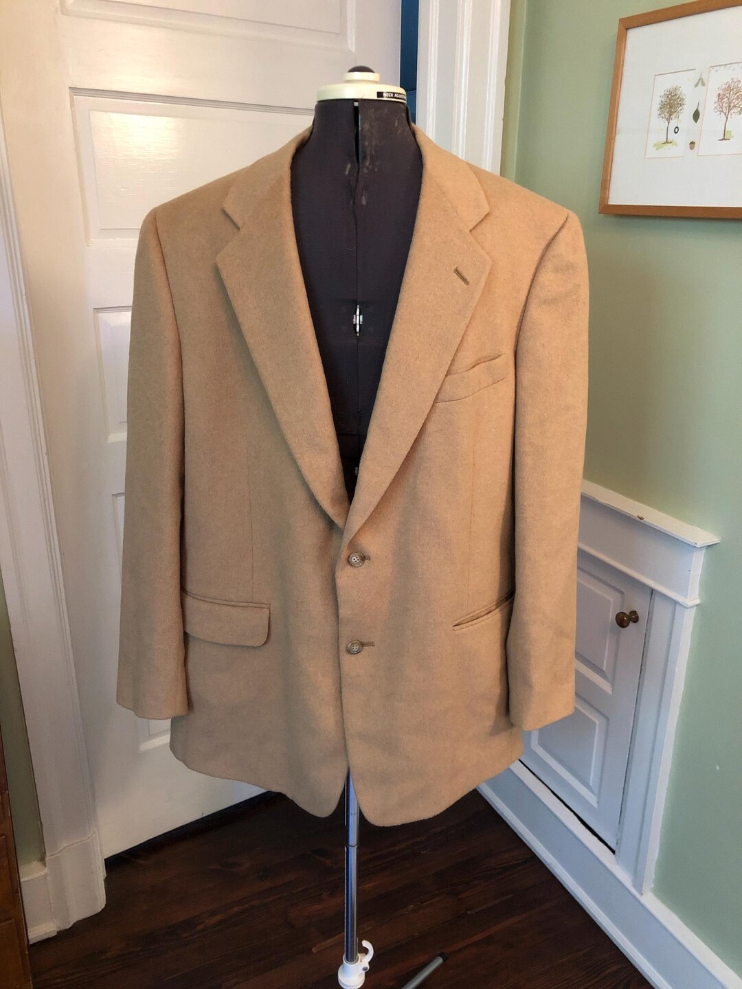 90s 100% Camel Hair Tan Sport Coat or Blazer With Inset Breast and ...